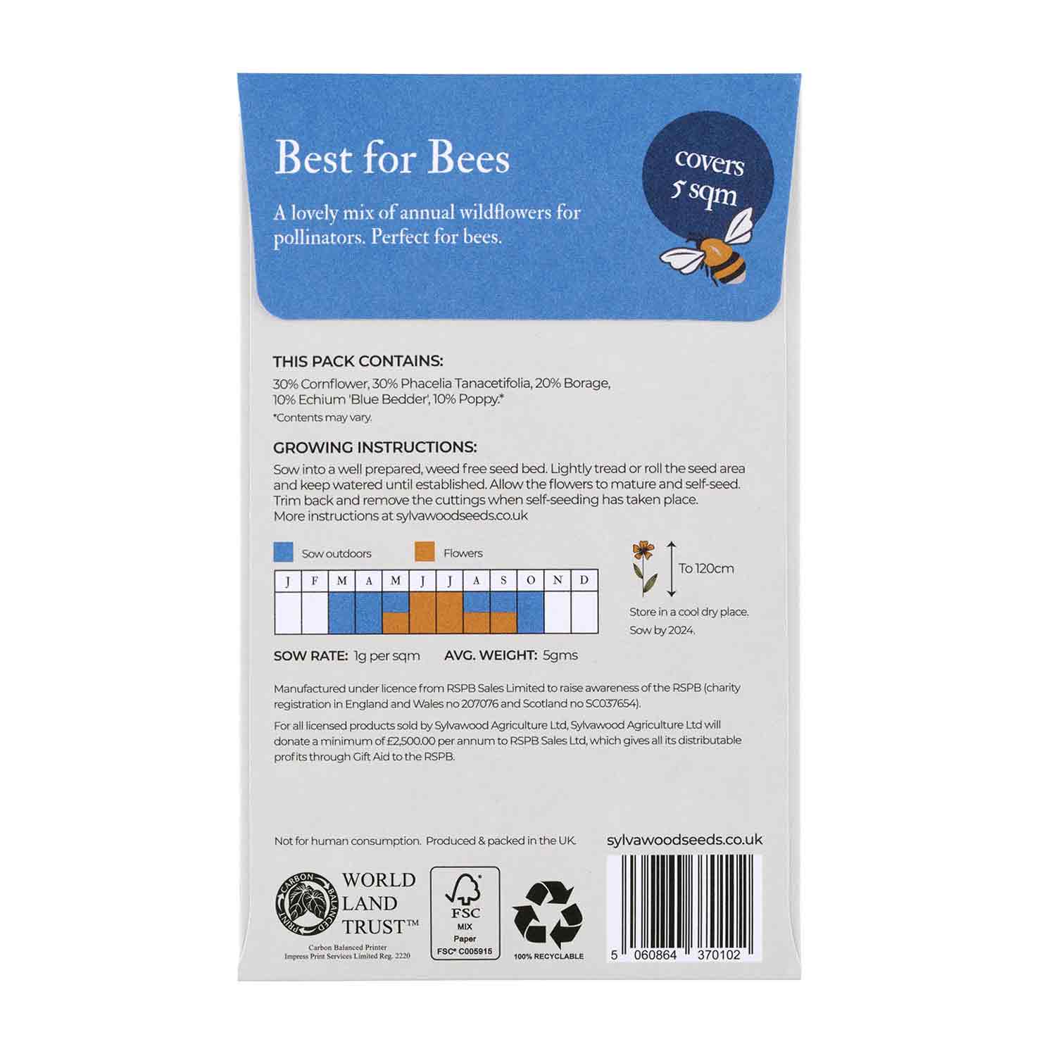 Best Wildflowers for Bees Seed Pack - RSPB Shop